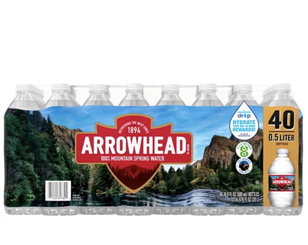 Arrowhead Mountain Spring Water – 40 Pack (16.9 fl oz Each) | $0.38 Per ...